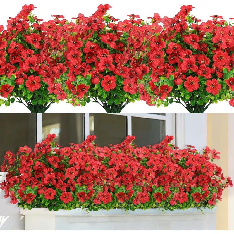 Artificial Faux Spring Plants Flowers for Outdoor Spring Summer ...