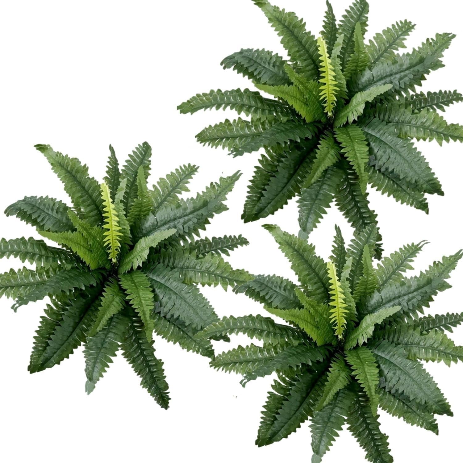Artificial Ferns for Outdoors 3 Bundles, Large Fake Plants Greenery ...