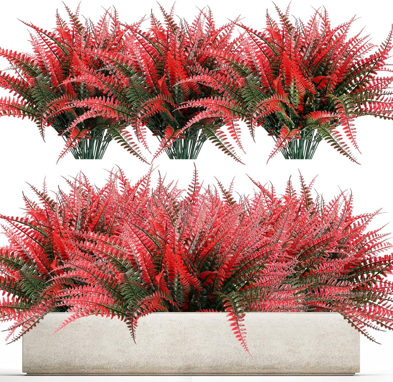 Artificial Ferns for Outdoors Fake Boston Fern Greenery Plants UV ...