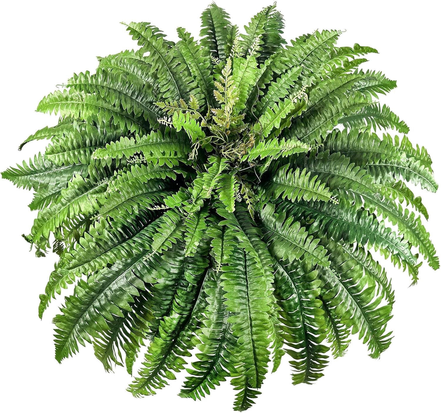 Artificial Ferns for Outdoors Large, 98 Fronds Fake Fern with Budlets ...