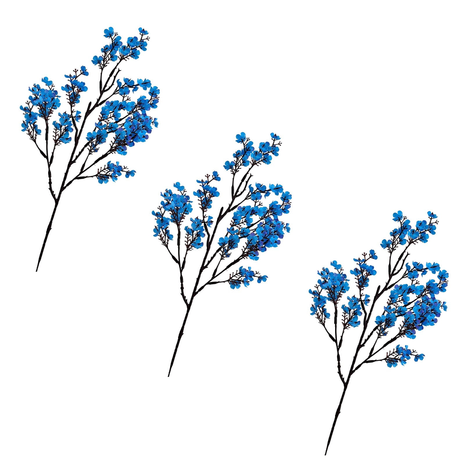 Artificial Festival Silk Flowers, 3pcs Blue Artificial Gypsophila ...