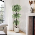 Artificial Ficus Tree 5FT - Fake Tree with White Planter - Walmart.com