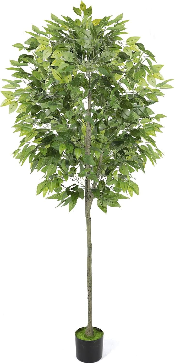 Artificial Ficus Tree 6FT Tall Faux Plant(72" in), Indoor Fake Fig Tree ...