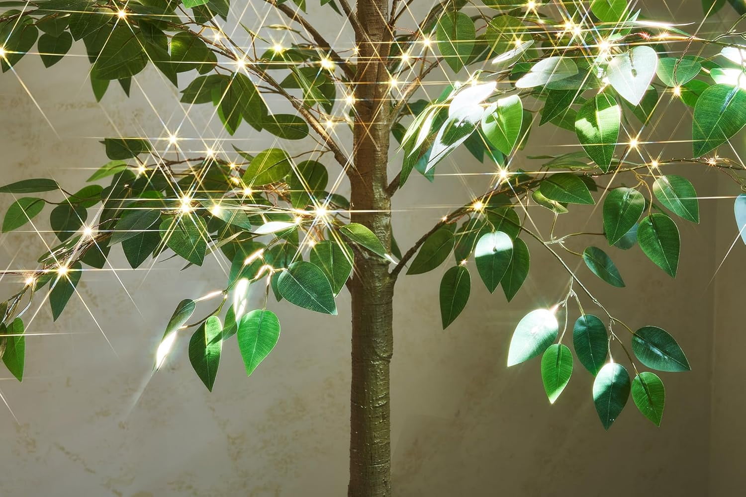 Artificial Ficus Tree with Lights 4FT 140 LED Fairy Lights - Walmart.com