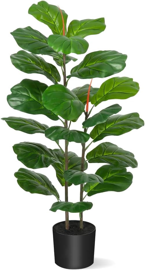Artificial Fiddle Leaf Fig Plant 39" Large Fake Plant in Pot Fig ...