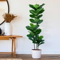 Artificial Fiddle Leaf Fig Tree 5 FT Artificial Ficus Tree Faux Fiddle ...
