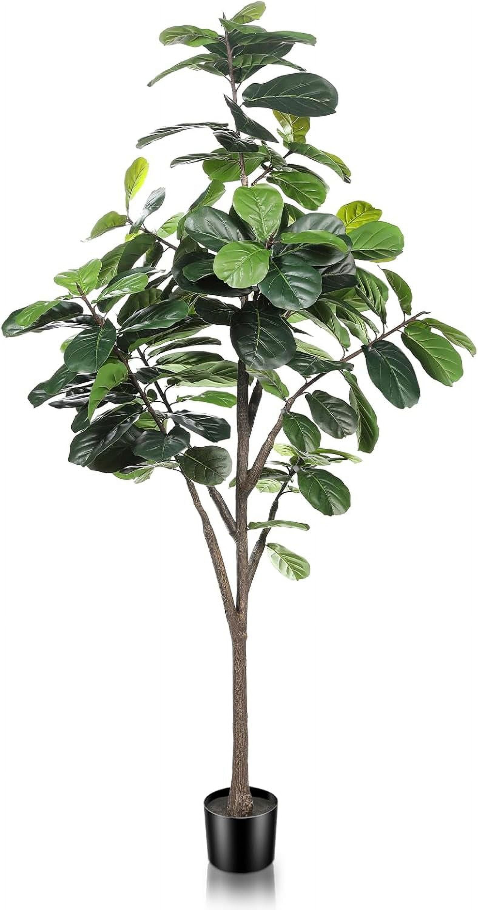 Artificial Fiddle Leaf Fig Tree - 5ft Fake Ficus Lyrata Plant with 78 ...