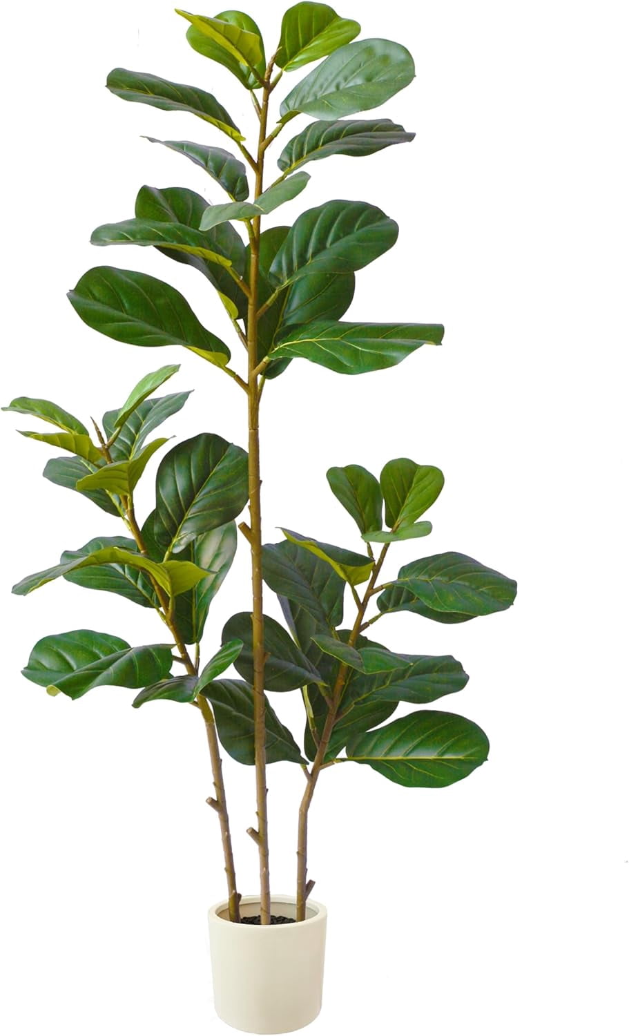 Artificial Fiddle Leaf Fig Tree 5ft Tall with White Planter - Walmart.com