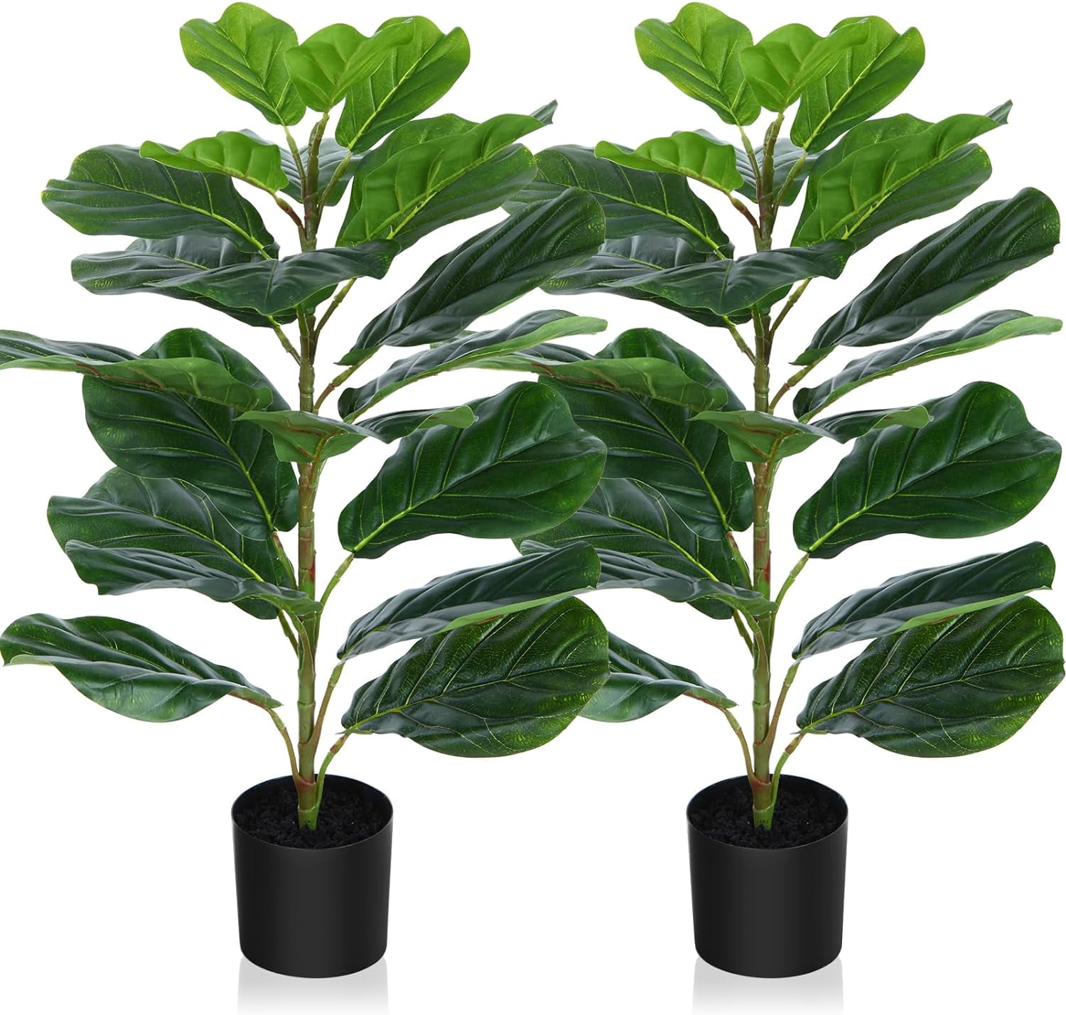 Artificial Fiddle Leaf Fig Tree 65 Inch Fake Ficus Lyrata Plant with 68 ...