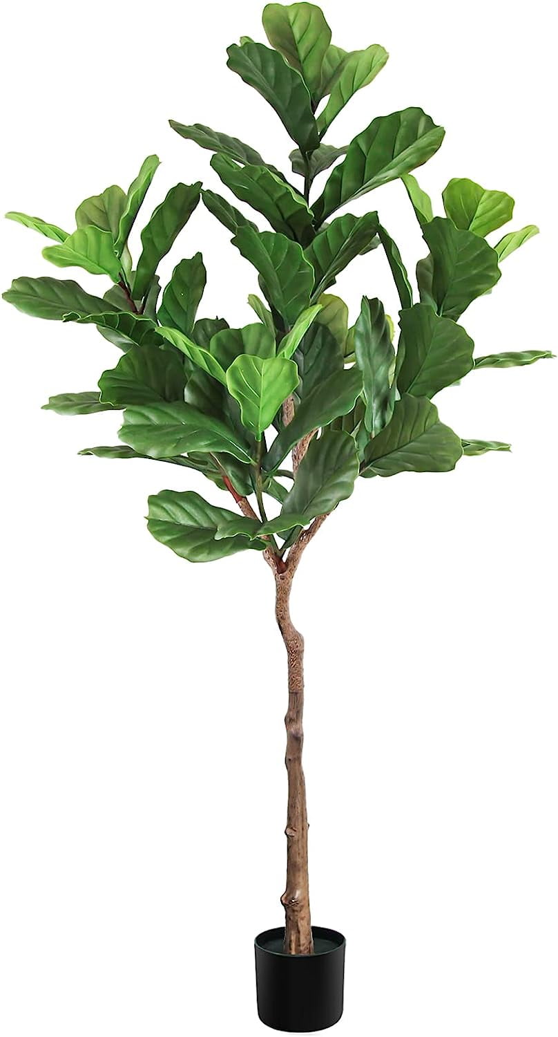 Artificial Fiddle Leaf Fig Tree 6FT Tall Fake Fiddle Leaf Fig Plant ...