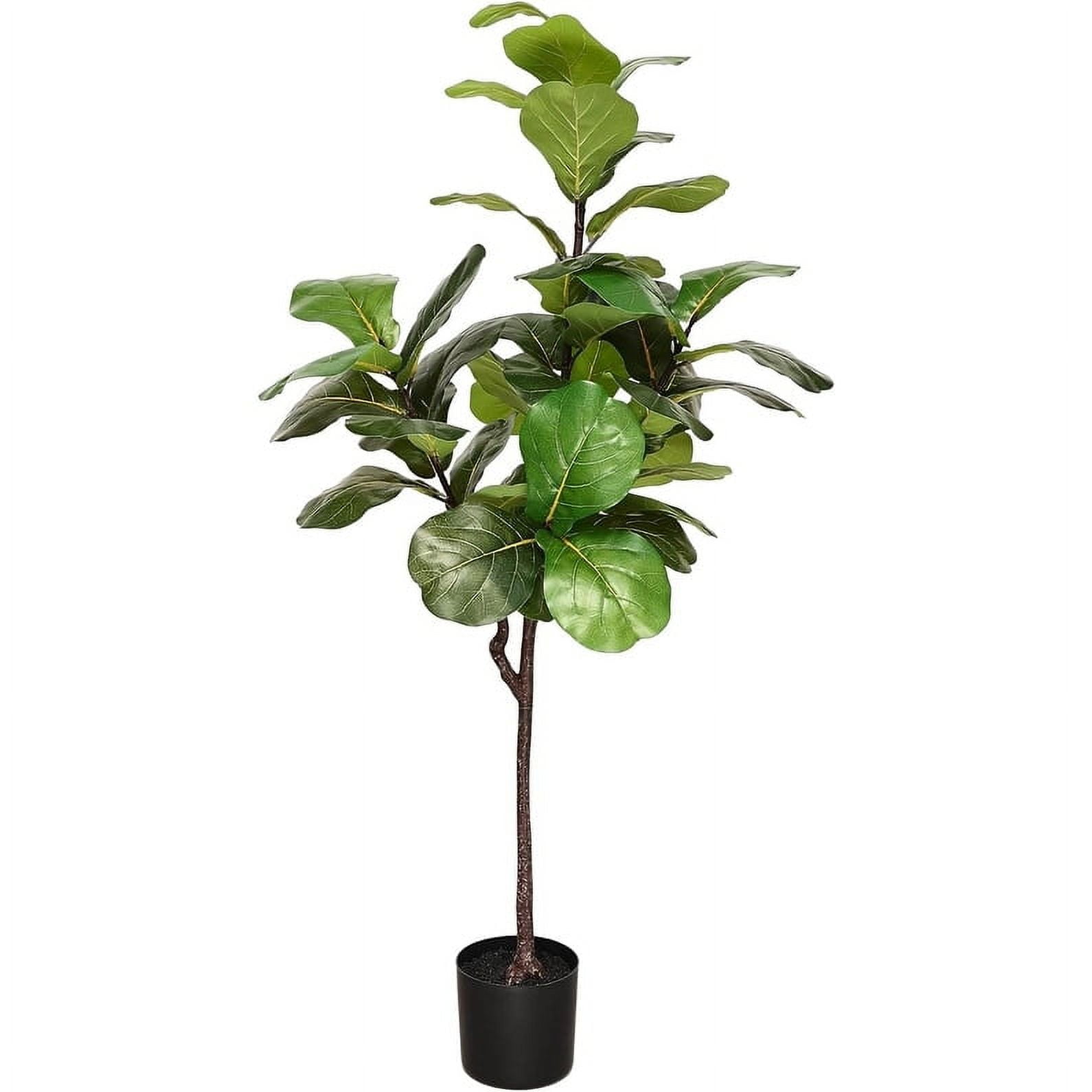 ZEKOO 5 FT Tall Artificial Fiddle Leaf Fig Tree, Indoor/Outdoor Faux ...