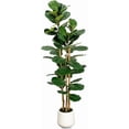 Artificial Fiddle Leaf Fig Tree in White Planter 5ft with 3 Trunks and ...