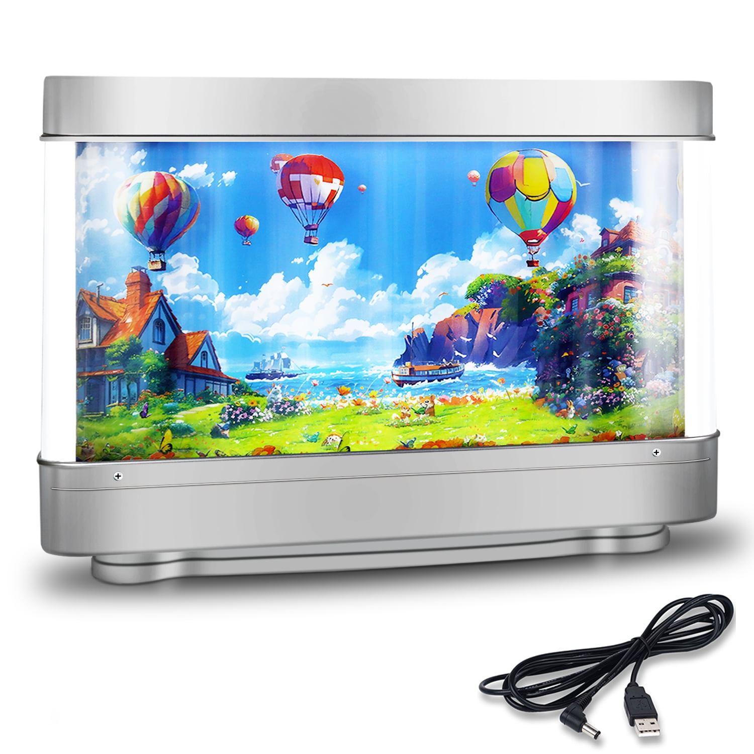 Artificial Fish Tank Mini Aquarium -colorful summer day, hot air ...