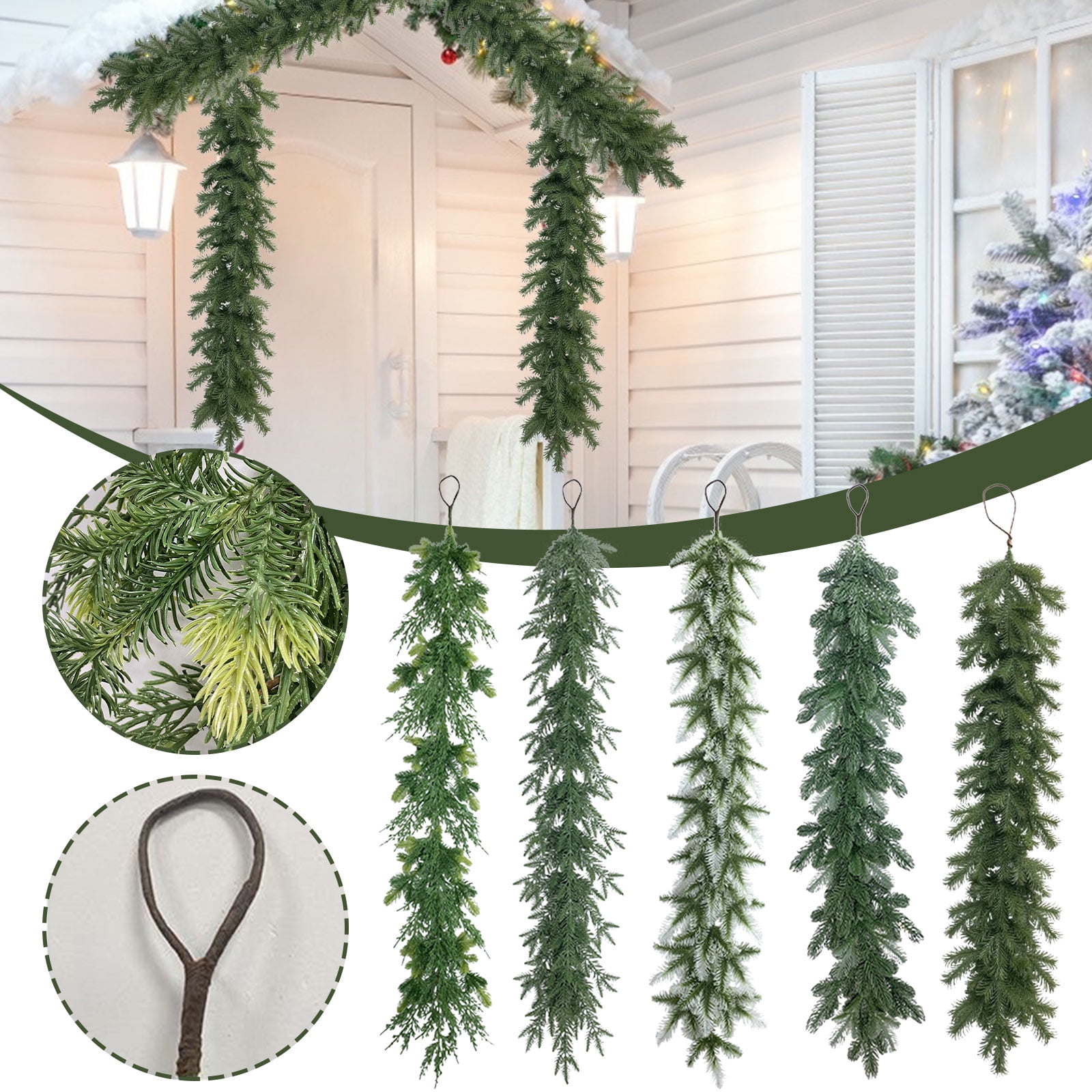 Artificial Five Forked Tail Decoration 47.43Inch Realistic Garland For ...