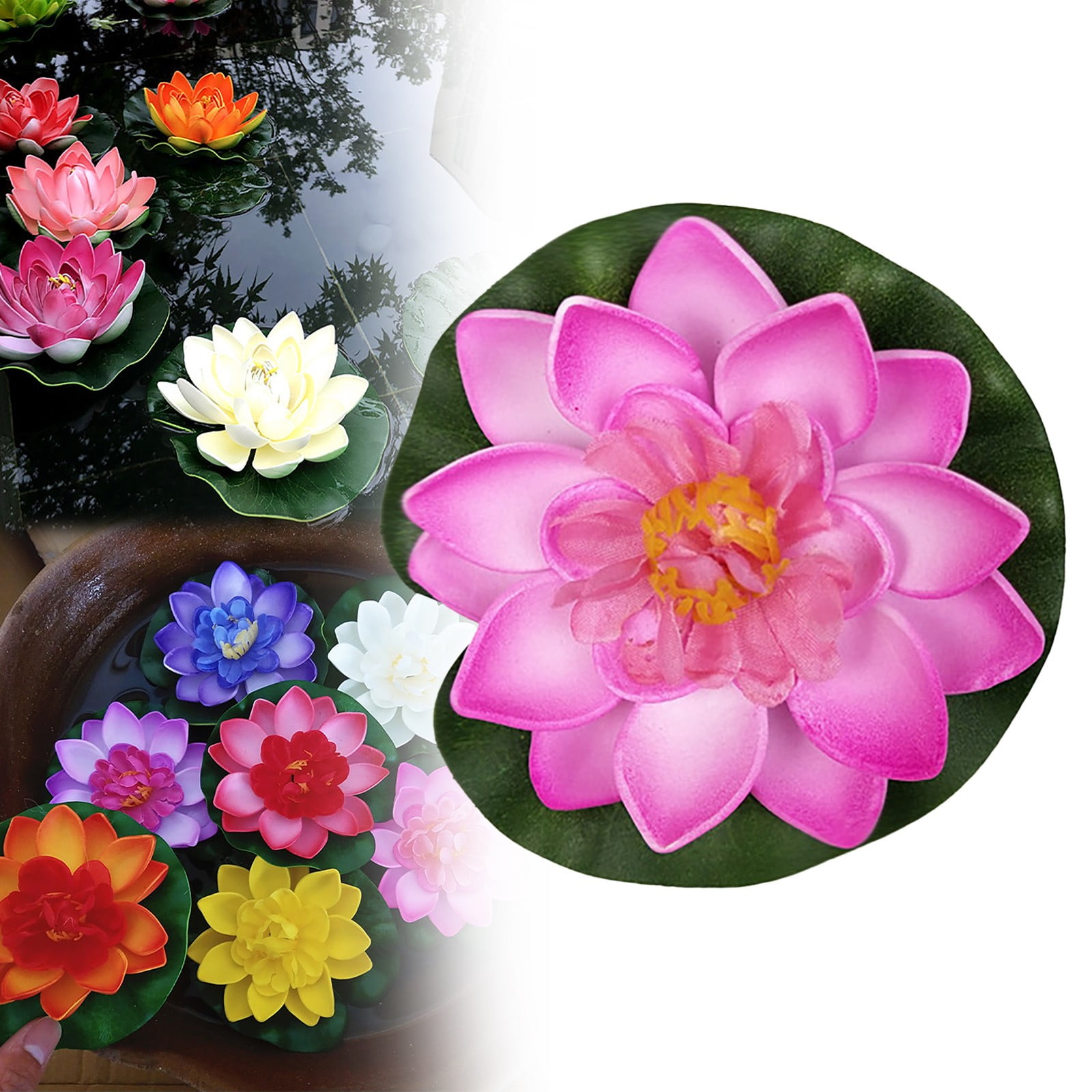 Artificial Floating Foam Flower for Pond Decor, Kingtowag Artificial ...