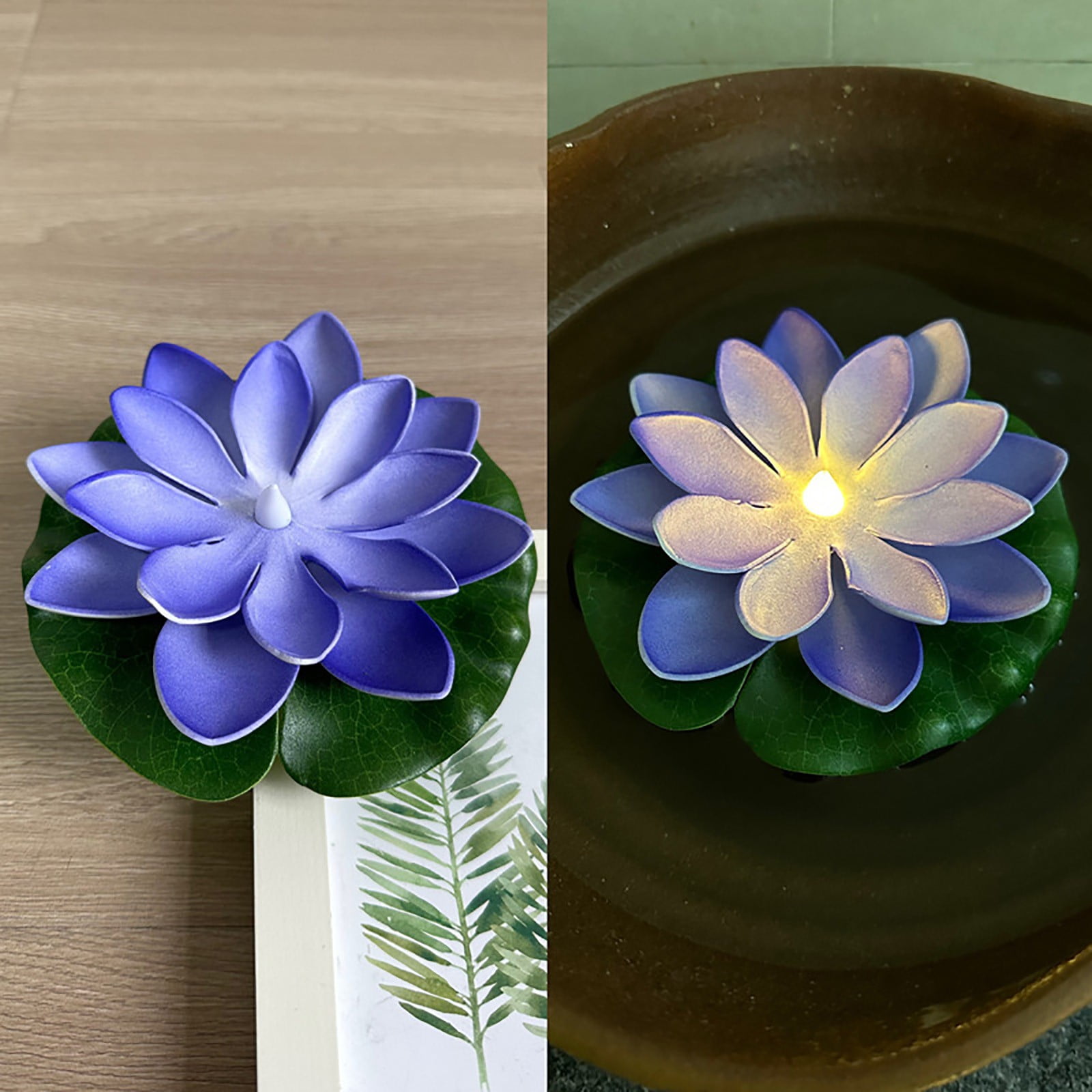 Artificial Floating Foam Lotus Flower Lamp, LED Floating Water ...