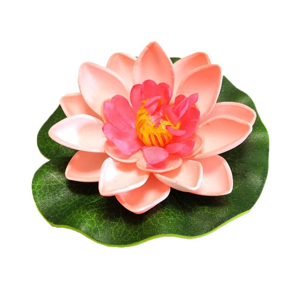 Artificial Floating Foam Lotus Flower with Water Lilys Pad Ornanments ...