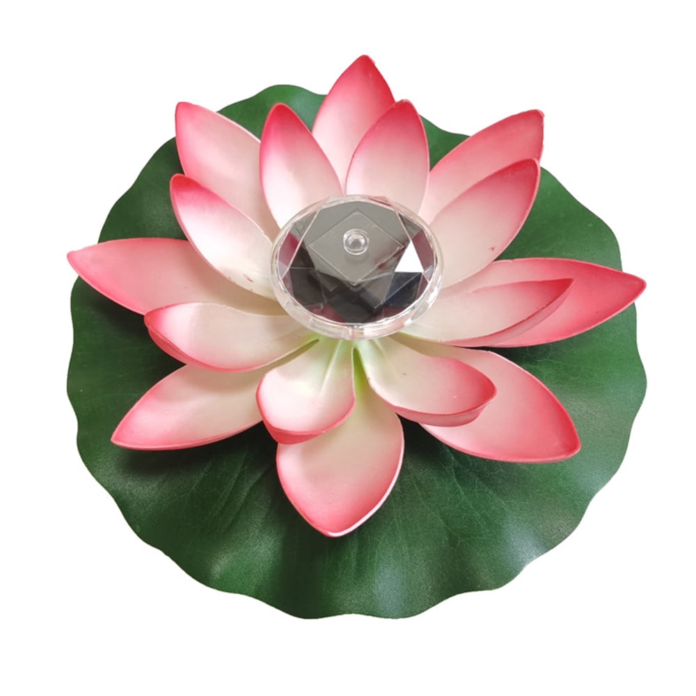 Artificial Floating Lotus Solar Powered Night Lights Led Energy Saving ...