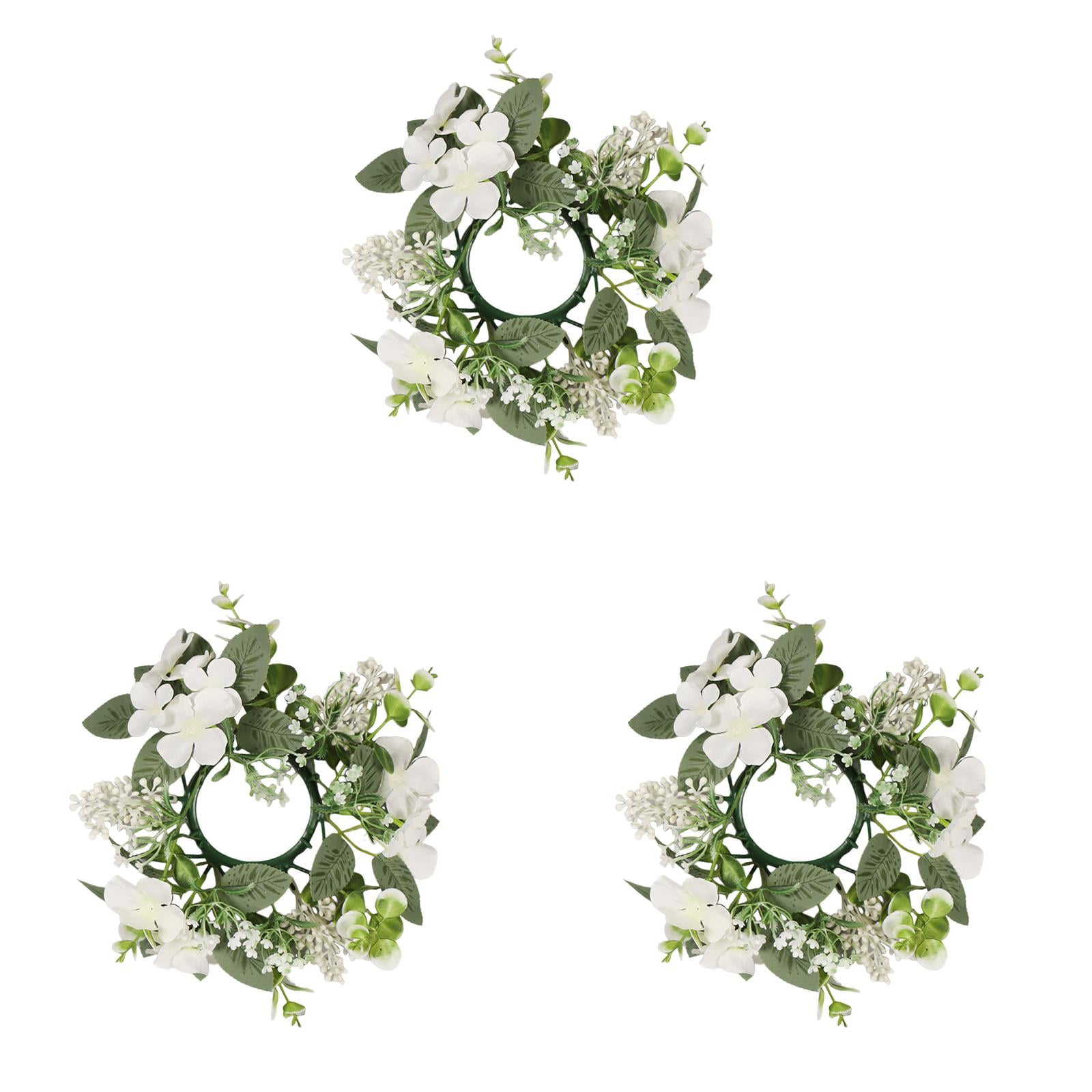 Artificial Floral Candle Rings Wreaths for Pillar Candles,Elegant ...
