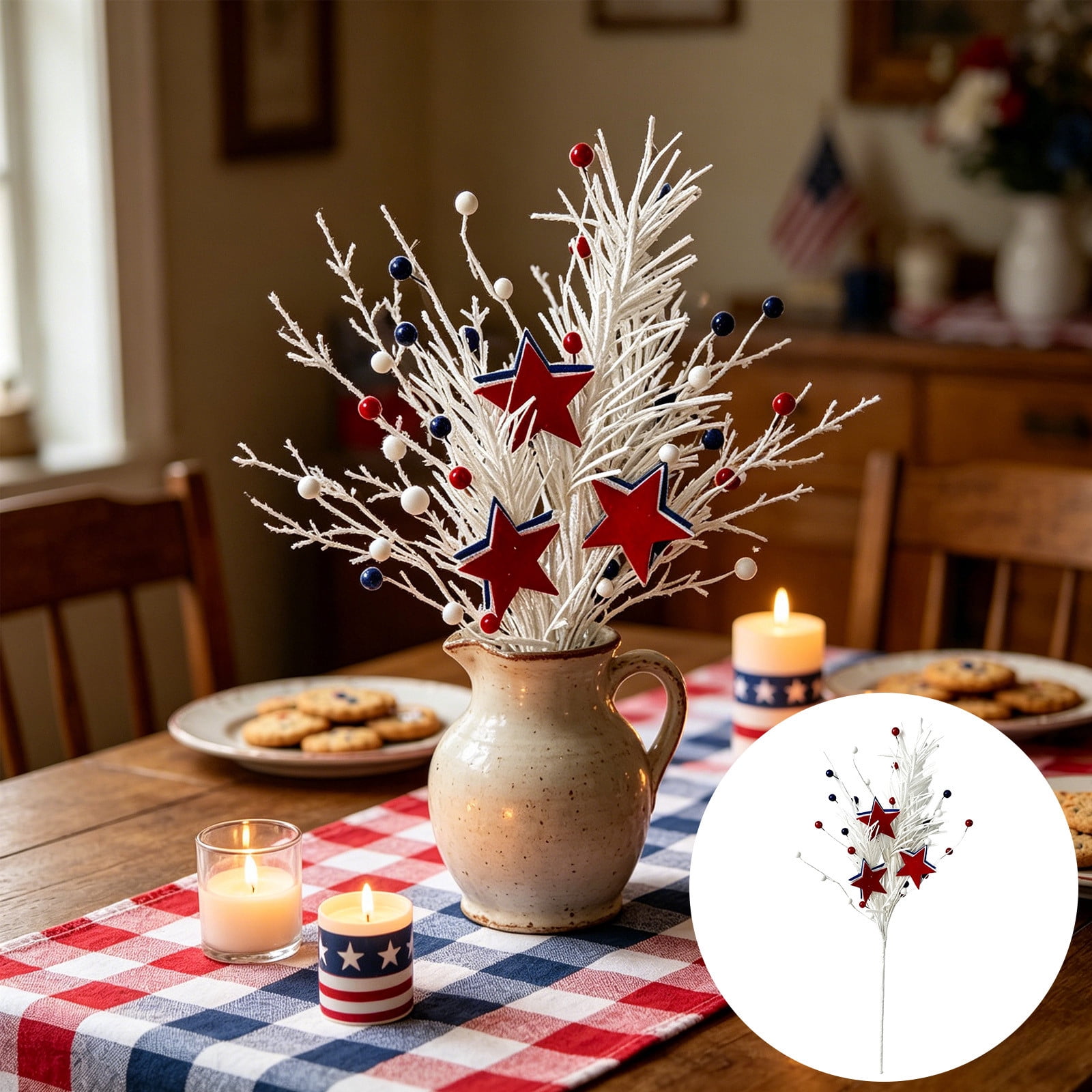 Artificial Floral Picks, Star Flower Stem Decorations with Colorful ...