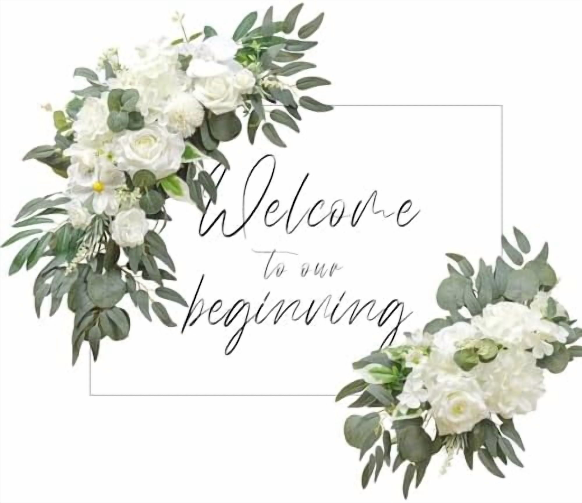 Artificial Floral Swag Flower Swag, Set of 2 Wedding Sign Flower ...