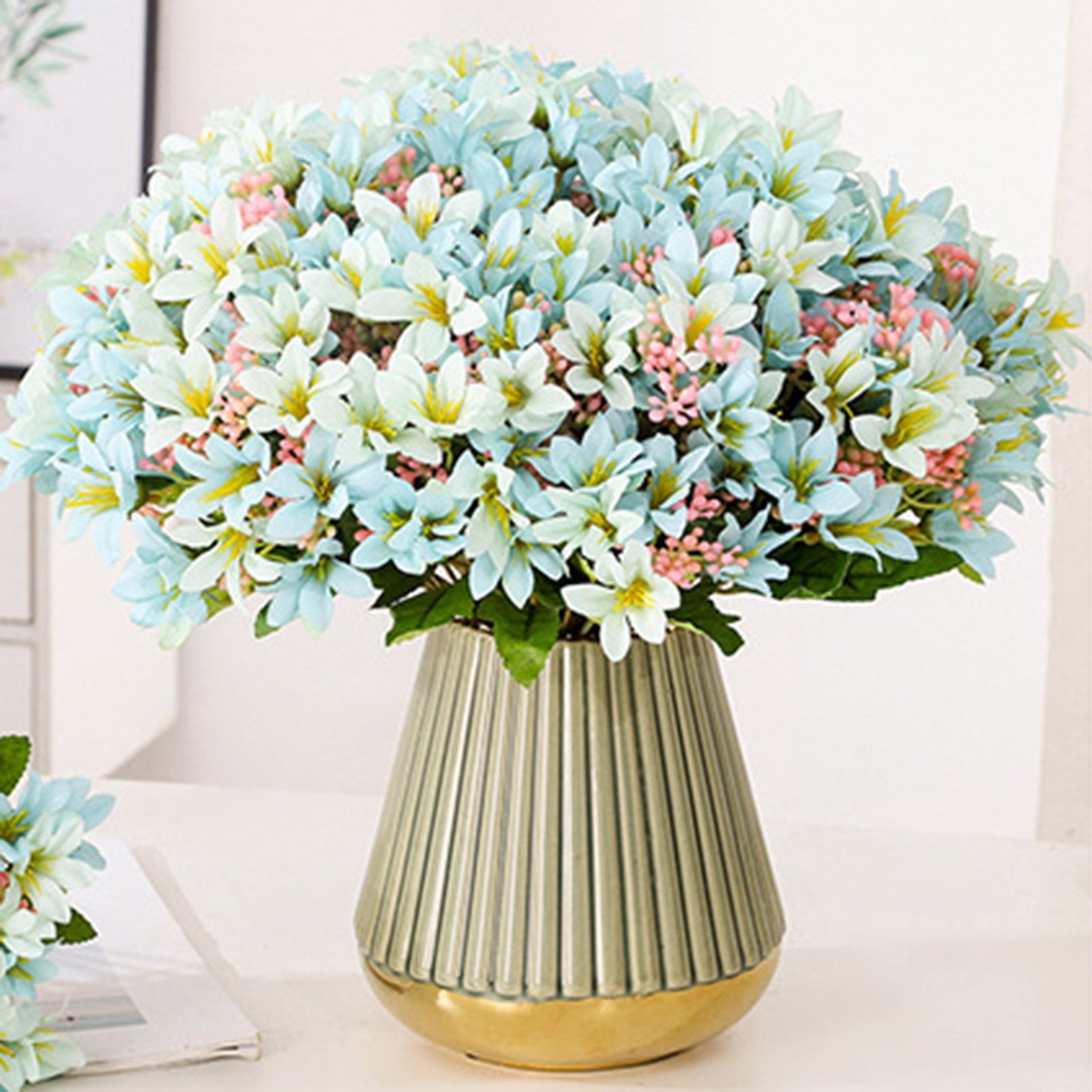Artificial Flower 18 Forks Realistic Vivid Floral Arrangement Table ...