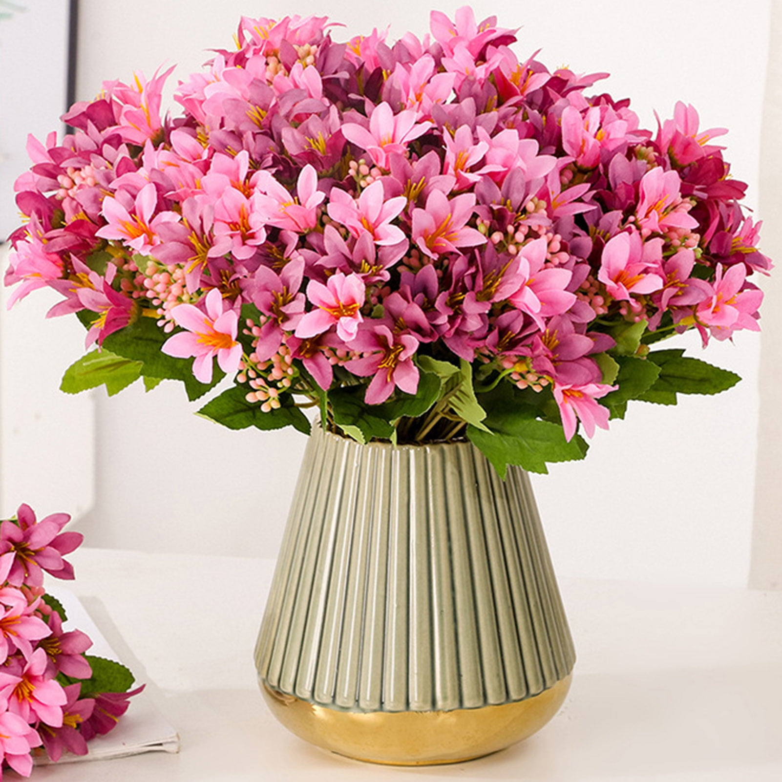 Artificial Flower 18 Forks Realistic Vivid Floral Arrangement Table ...