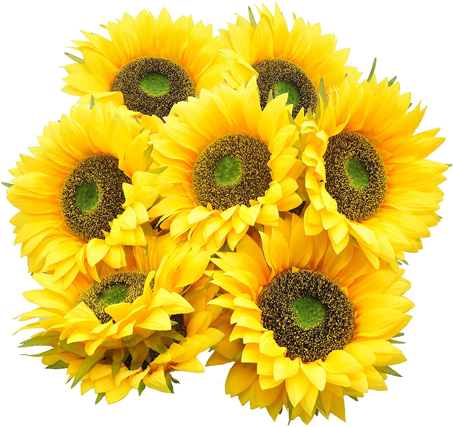 Artificial Flower 18pcs Three Different Sizes of Silk Sunflower Heads ...