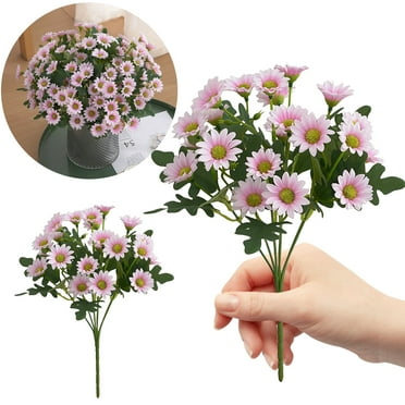 HUIANER 2 Bundles Small Artificial Daisy Flowers Bouquet Faux Silk Tiny ...