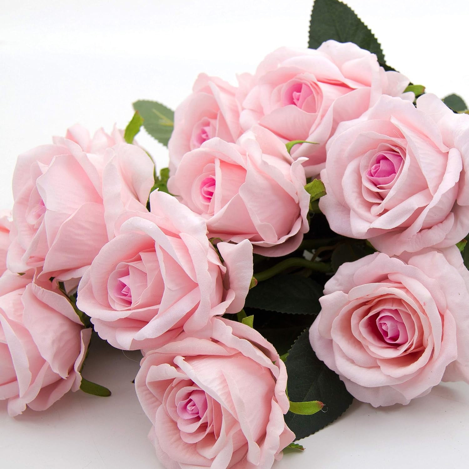 Artificial Flower 6pcs 22'' Long Stem Silk Velvet Rose Real Touch Faux ...