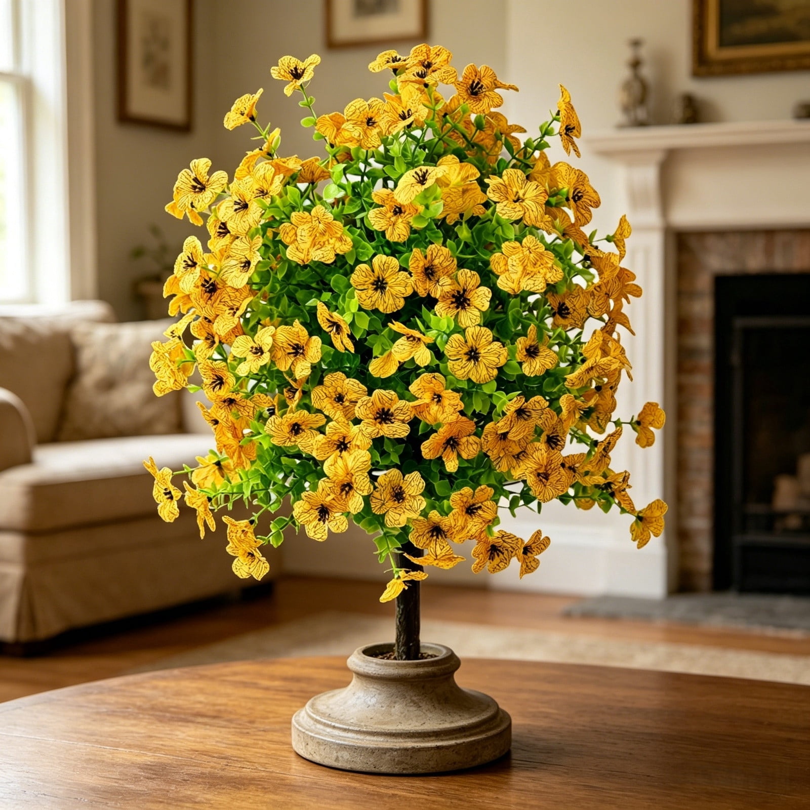 Artificial Flower Arrangement 55cm Realistic Faux Flower Bouquet Table ...