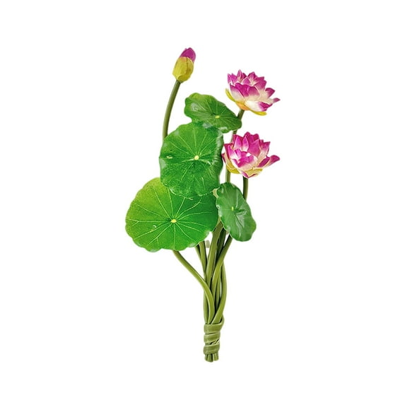 Artificial Flower, Artificial Mini Lotus Flower Arrangement with Pot ...