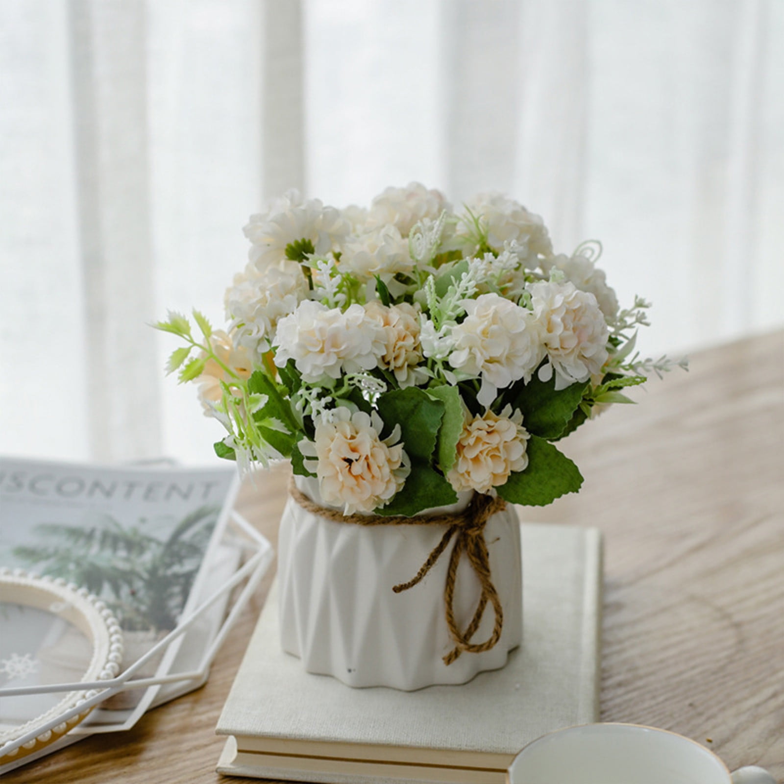 Artificial Flower Balls,Fake Silk Variety,Ceramic Vase Base,Home Party ...