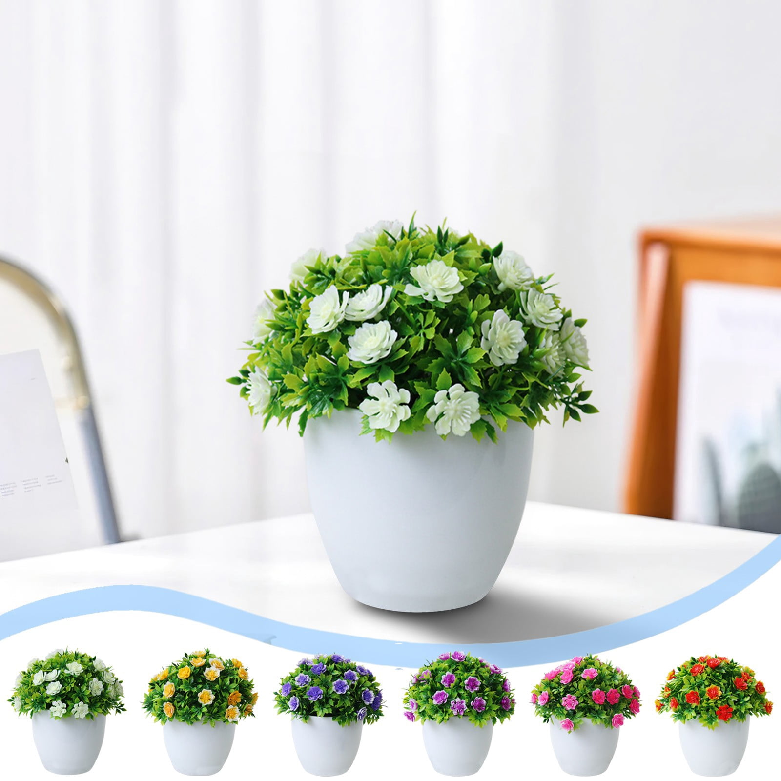 Artificial Flower Bonsai Arrangement | Realistic Faux Floral Decor ...