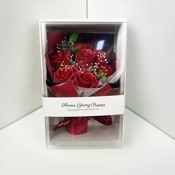 Artificial Flower Bouquet, Artificial Roses Soap Flowers, Gift for Her ...