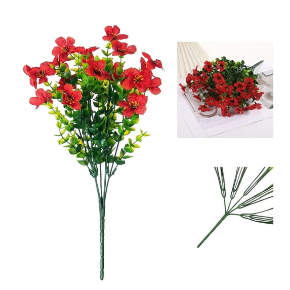 Artificial Flower Bouquet, Faux Greenery Pronged Spring Grass ...