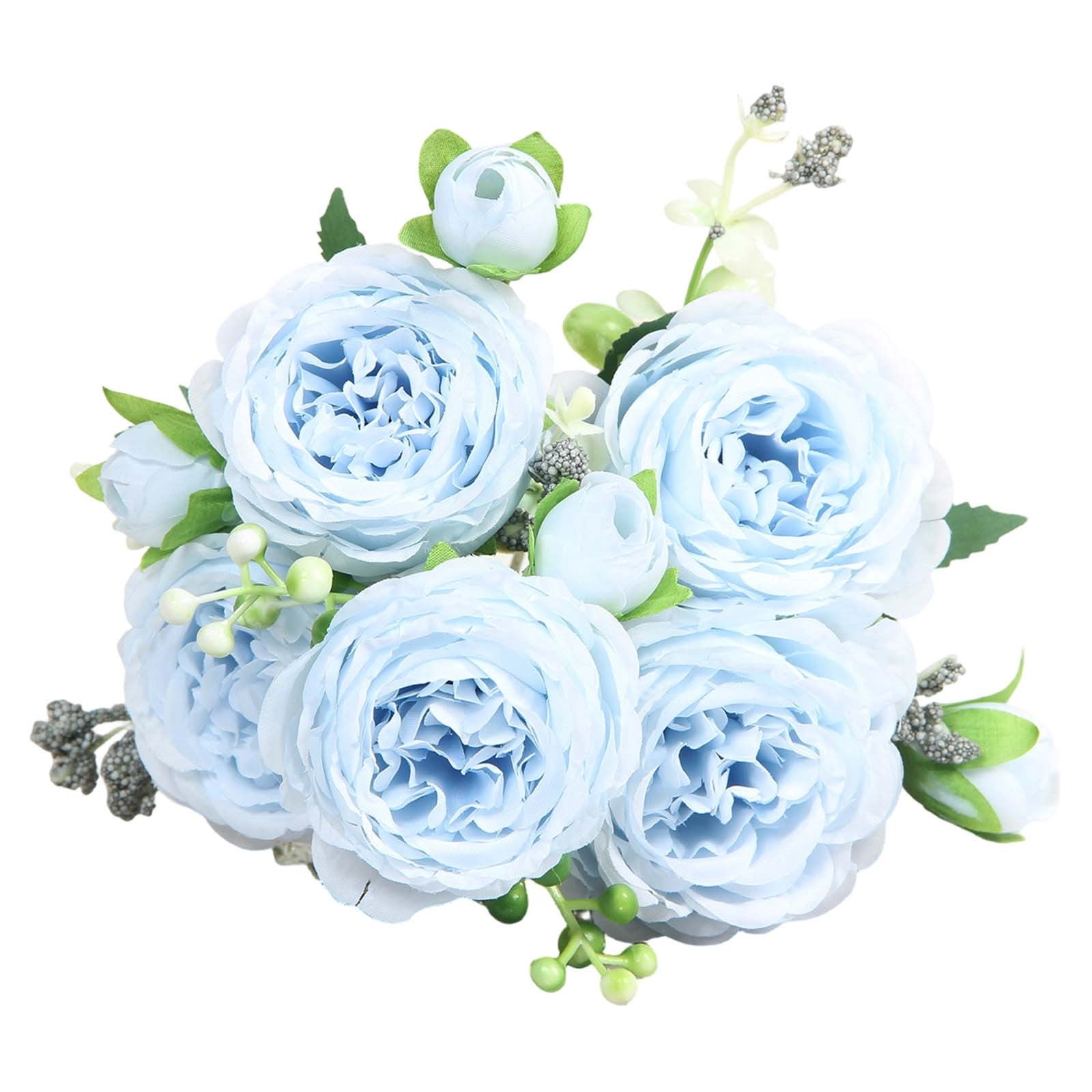 Artificial Flower Bouquet Faux Rose & Tea Rose Arrangement Handheld ...