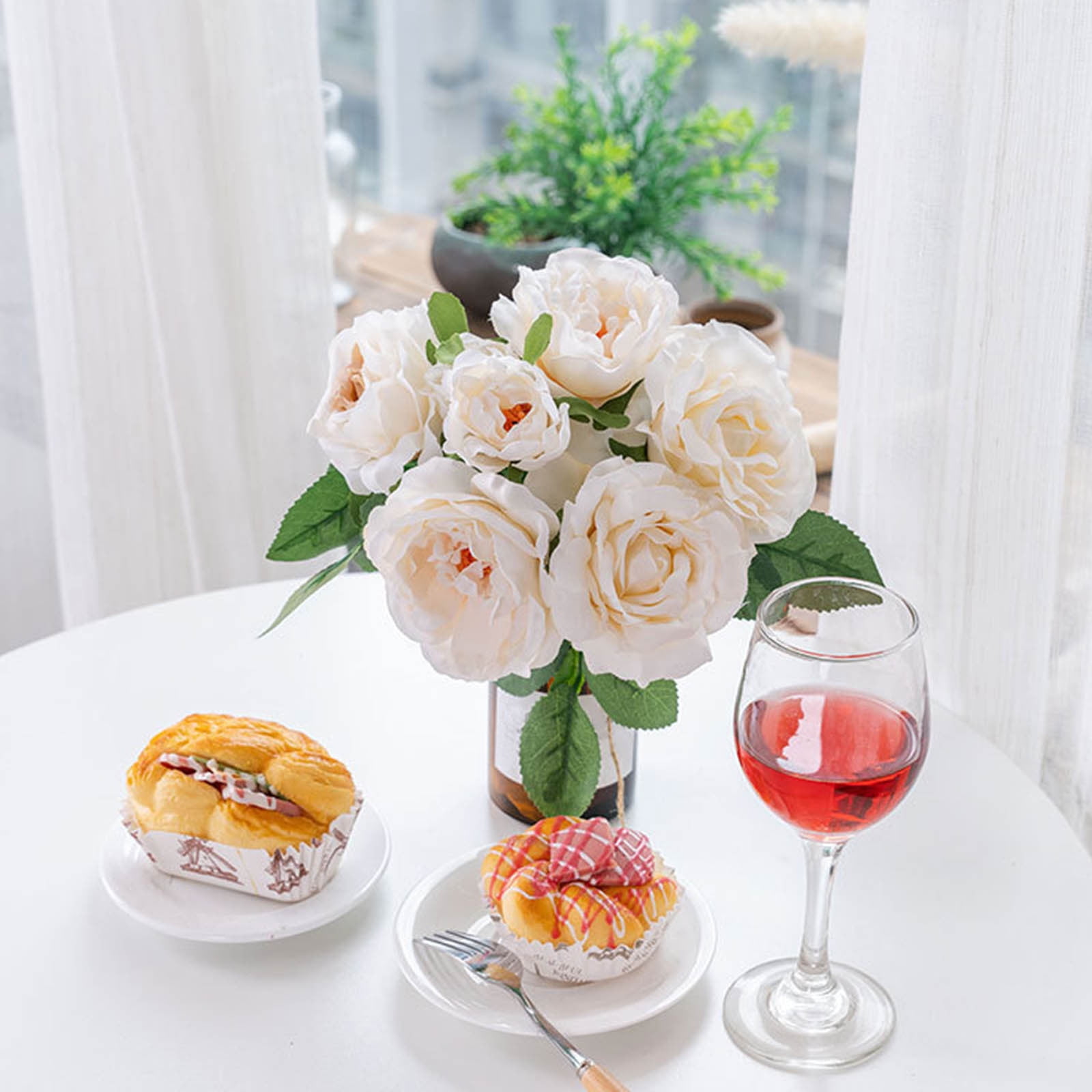 Artificial Flower Bouquet | Realistic Imitation Silk Flowers for Home ...