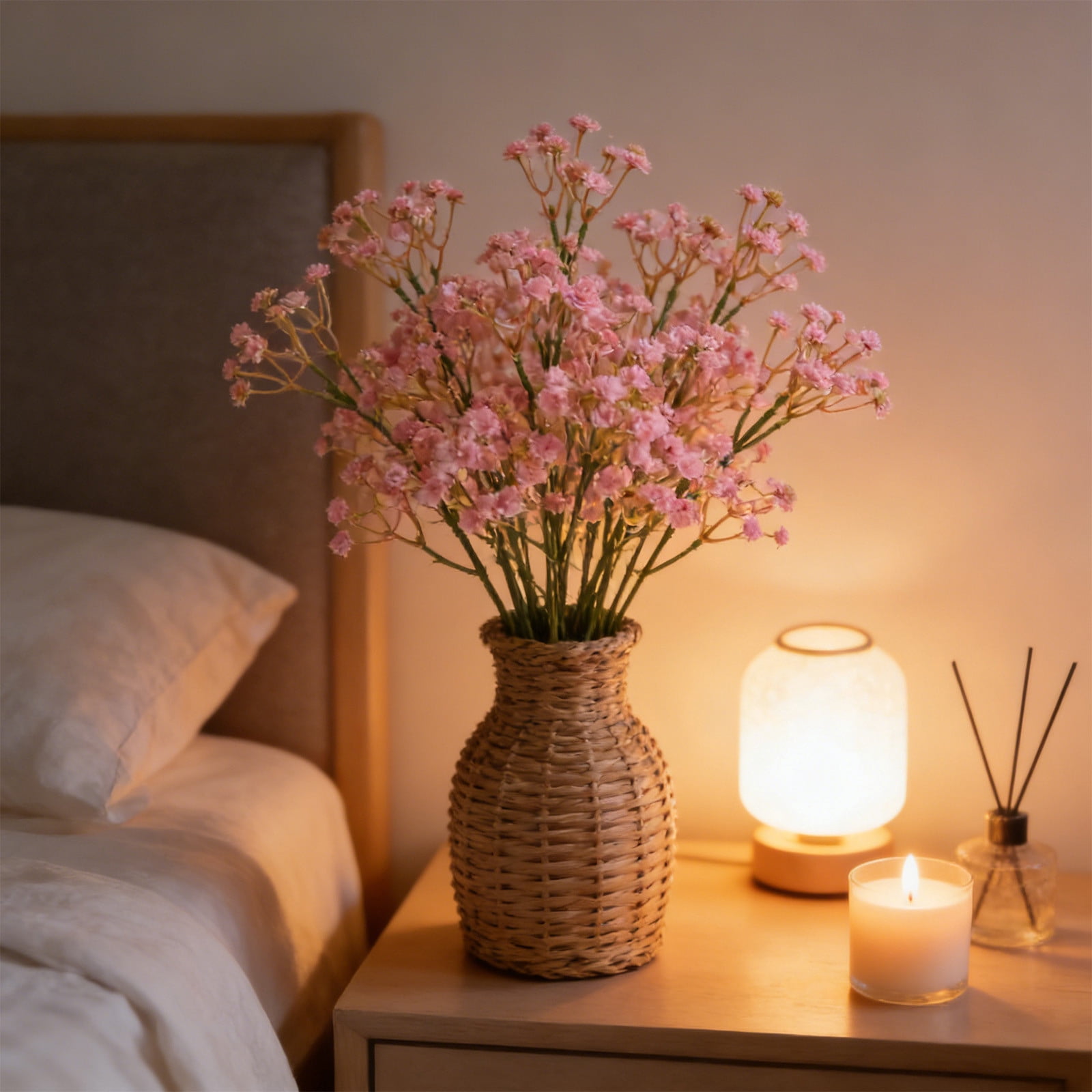 Artificial Flower Bouquet Realistic 's Breath Plastic Arrangement ...