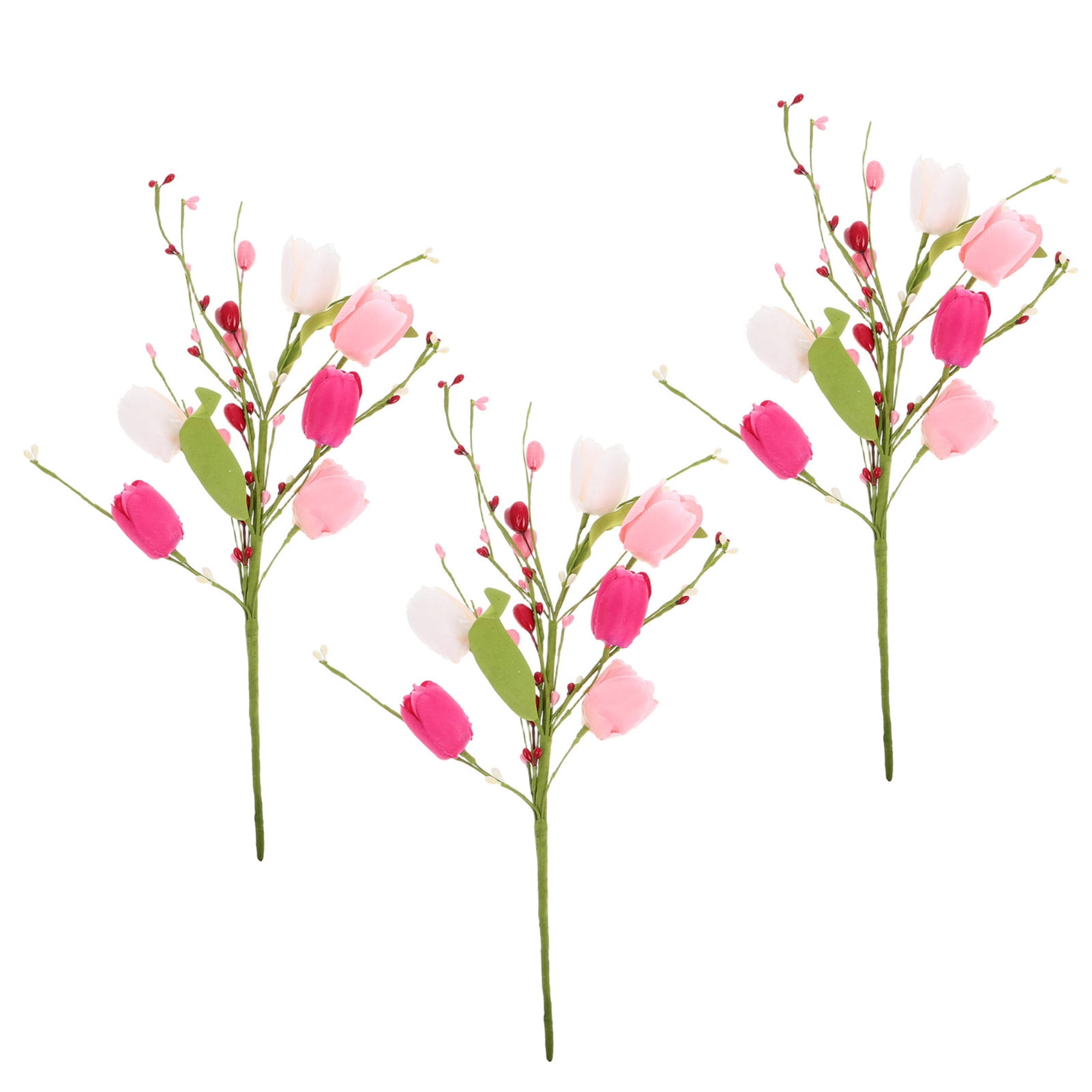 Artificial Flower Bouquet with Butterflies Valentine's Day Picks 3 Pcs ...