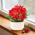 Artificial Flower Bouquet with Vase,Fake Floral Decor for Home Living ...