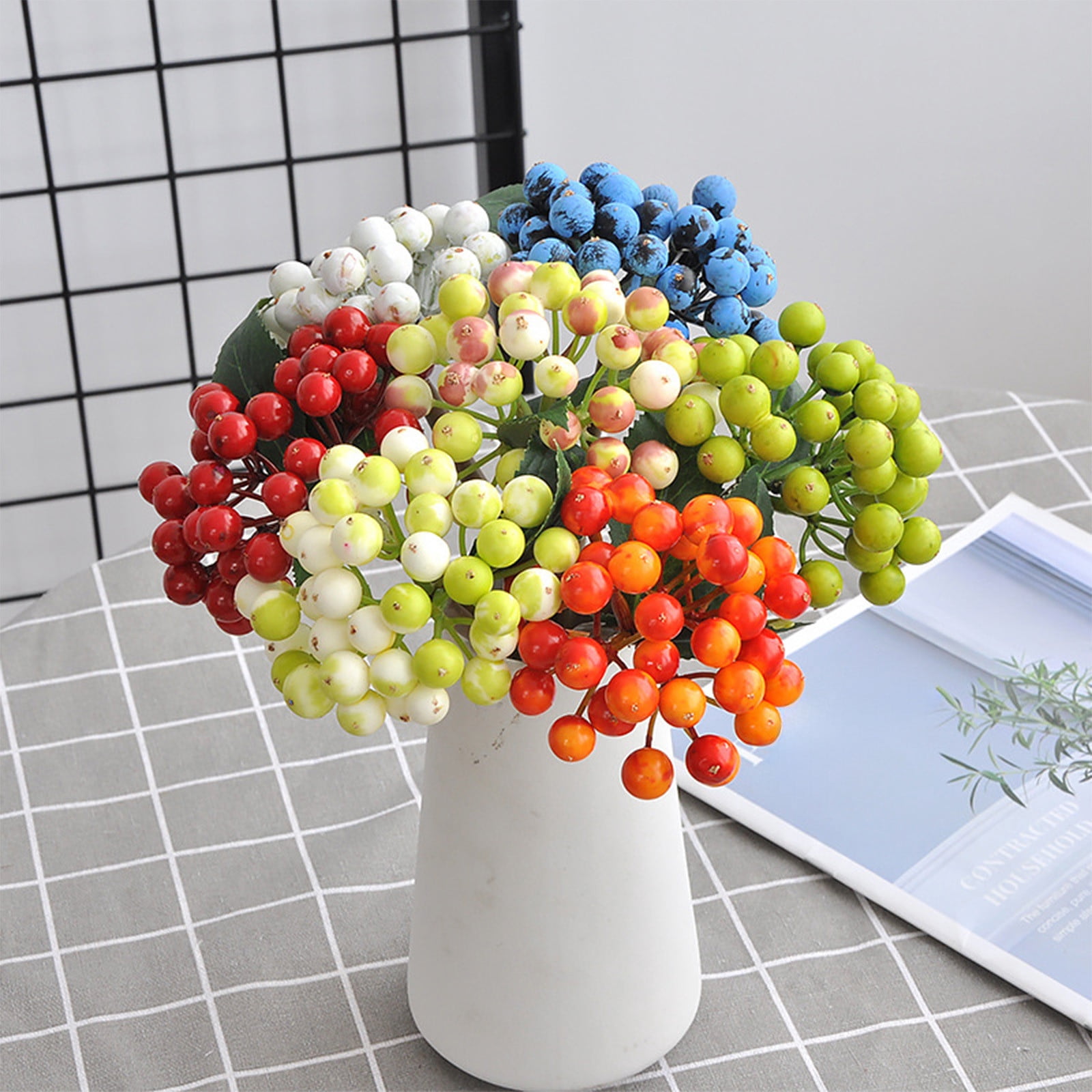 Artificial Flower Branch,Simulation Persimmon Berry Branches with Foam ...