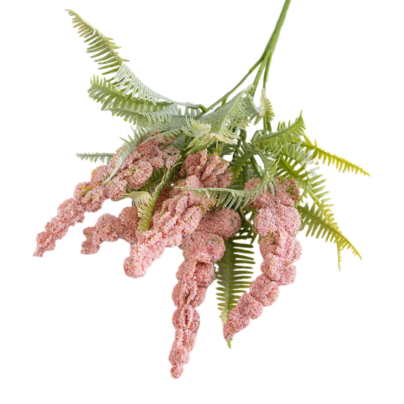 Artificial Flower Branch with Stem Green Fern Leaves Realistic Reusable ...