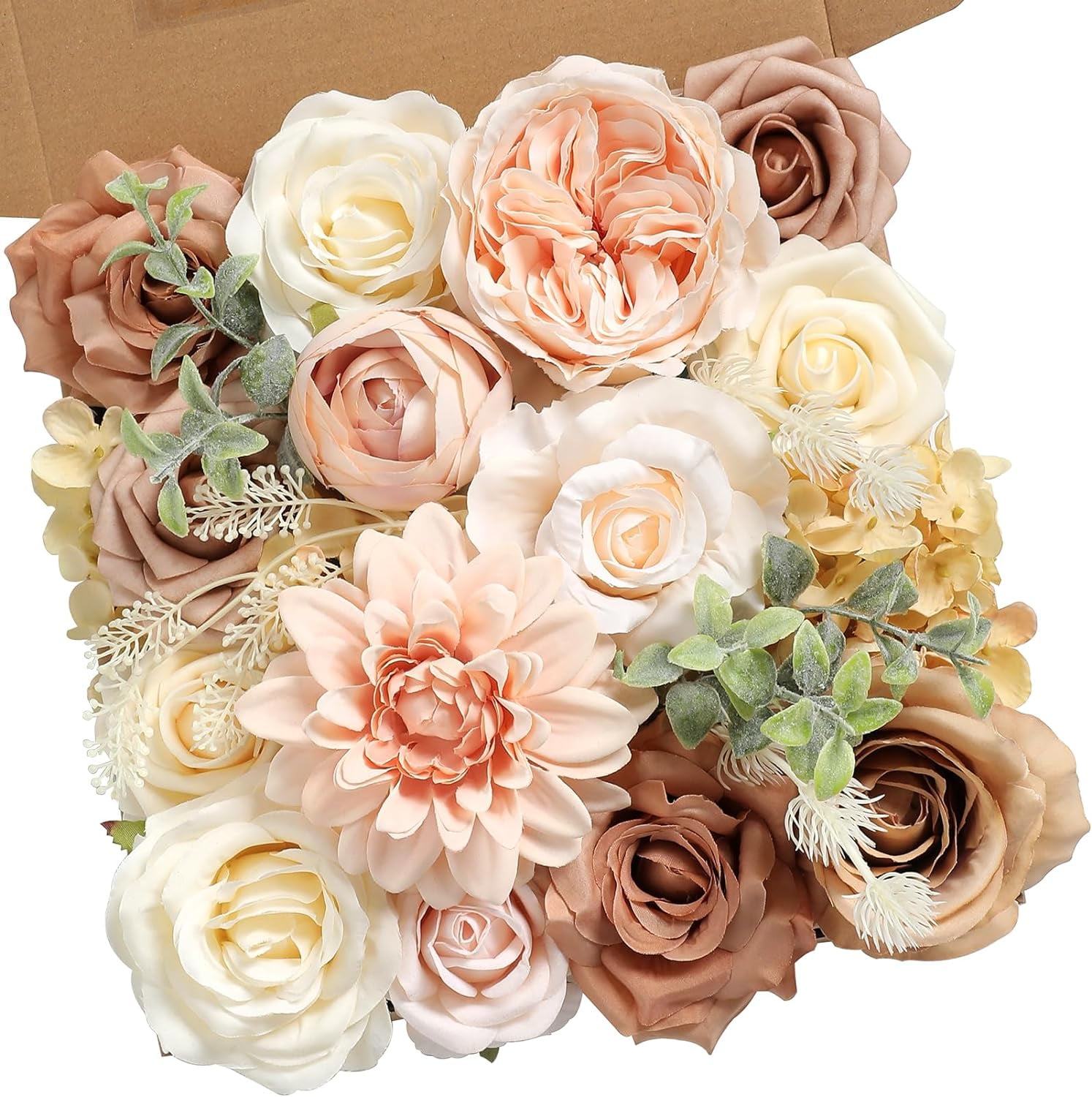 Artificial Flower Combo Box Set Silk Fake Roses for DIY Wedding Flower ...