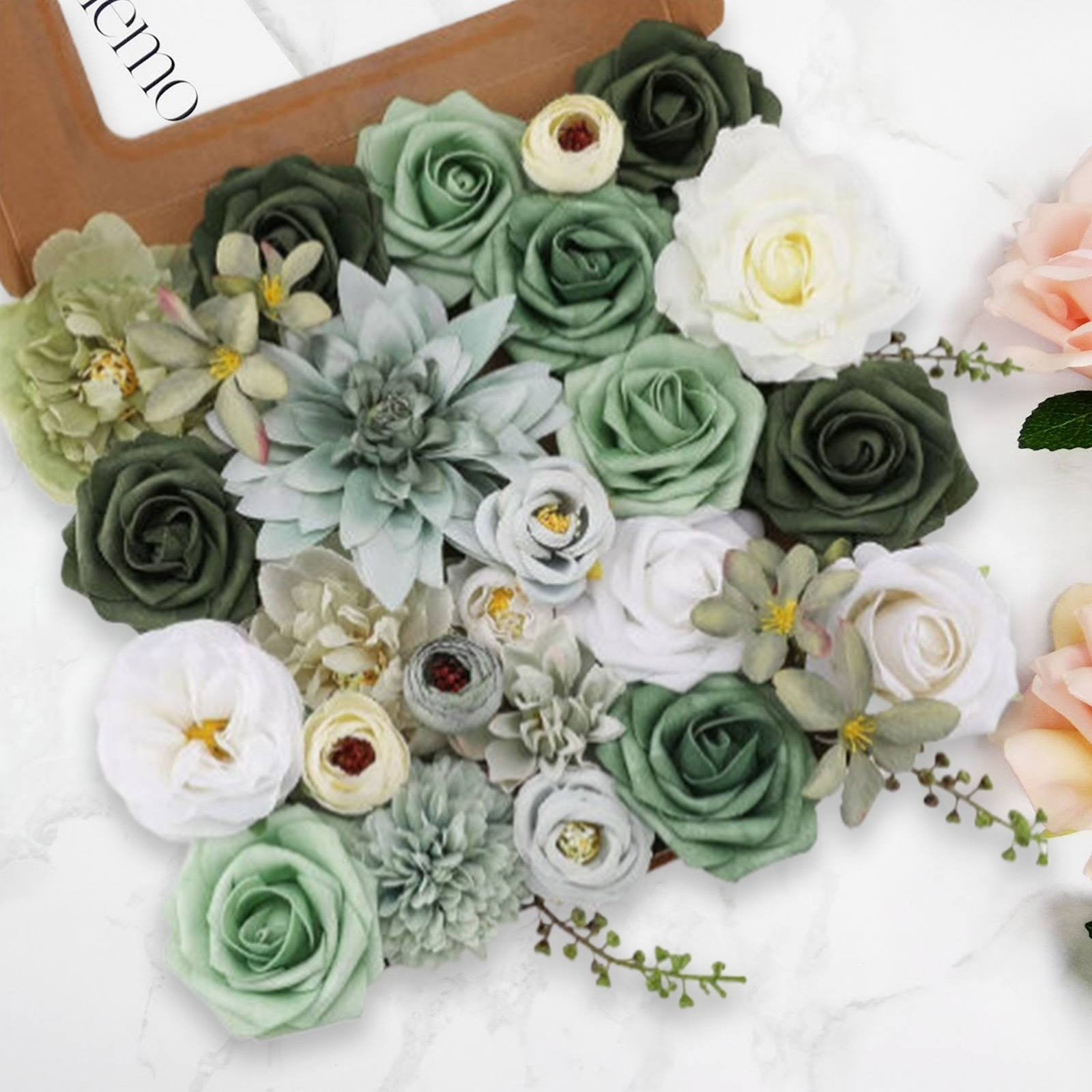 Artificial Flower Decoration Gift Box Light Green, Artificial Flowers ...
