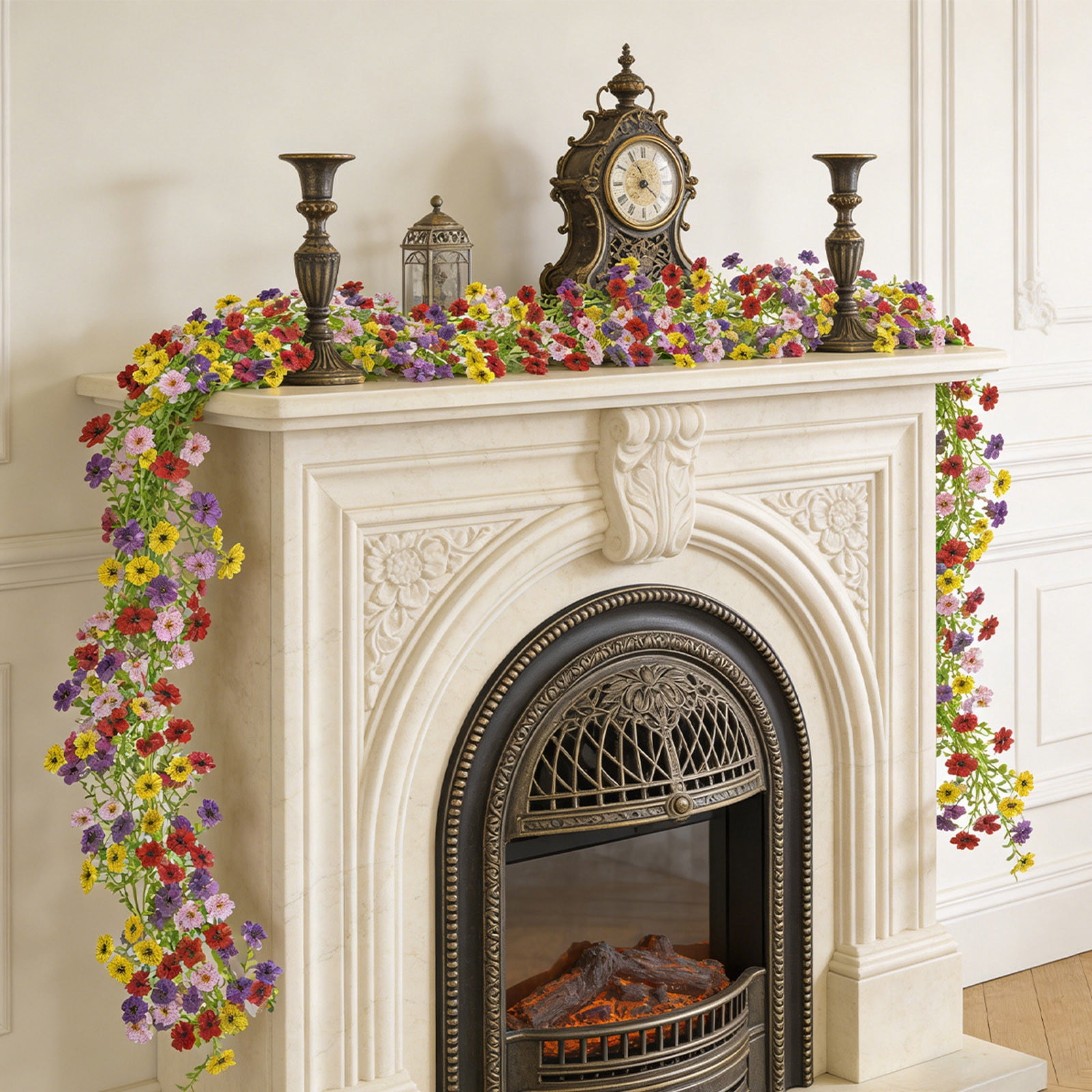 Artificial Flower Garland Decorative Rattan Realistic Greenery Vines ...