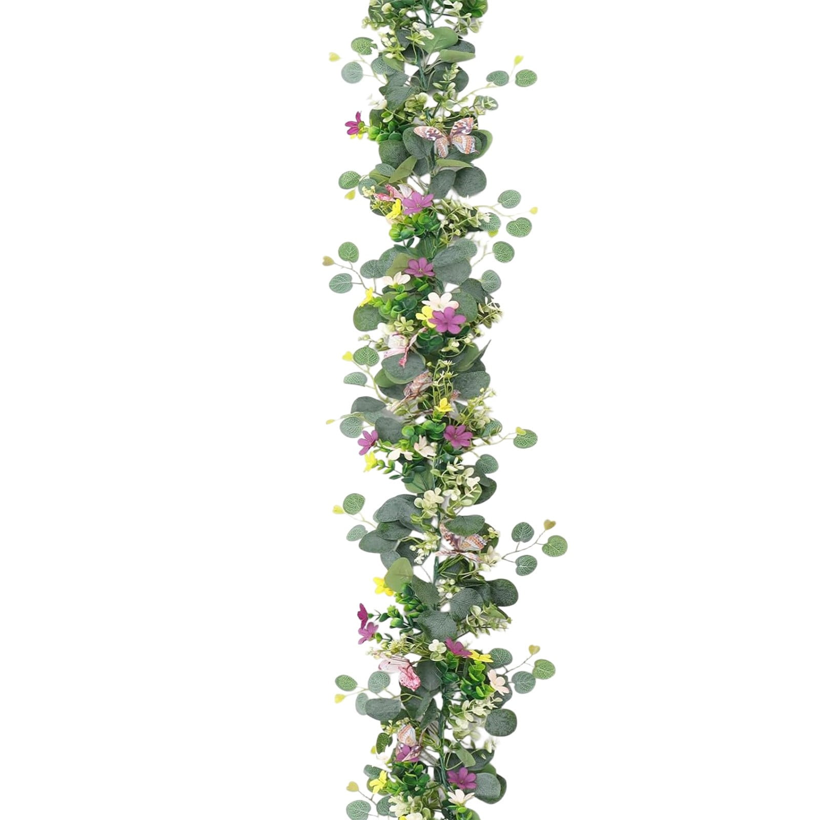 Artificial Flower Garland Featuring White Roses And Greenery For Wedding Or Table Centerpiece ...