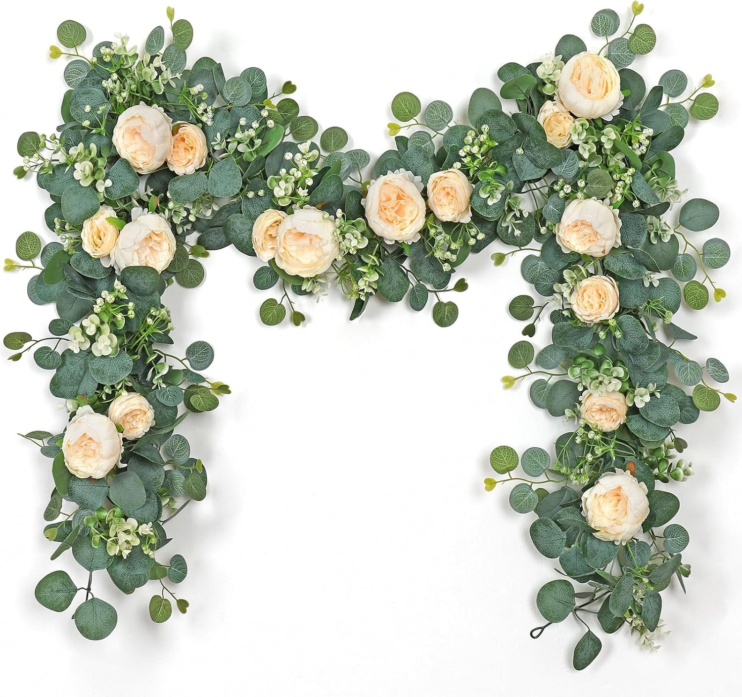 Artificial Flower Garlands Eucalyptus Garlands with Flowers Rose Peony ...