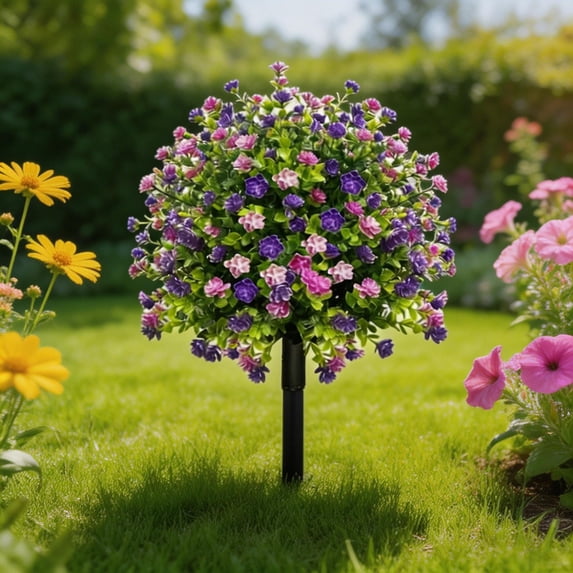 Artificial Flower Ground Stake Outdoor Garden Decor Realistic Plant ...