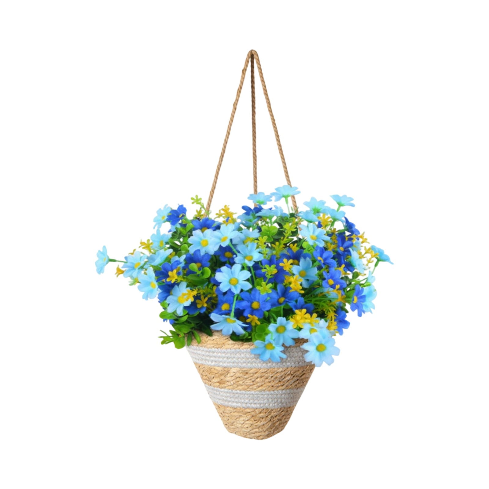 Artificial Flower Hanging Basket Decor - Spring Faux Floral Arrangement ...